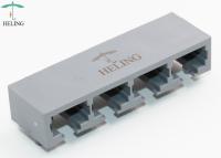 China Multi - Port RJ45 Modular Plug 1 X 4 Right Angle Connector For Network XDSL for sale