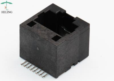 China Low Profile Tab Up Female Lan SMT RJ45 Waterproof Connector Through Hole 1x1 for sale