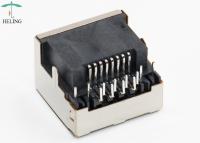 China Female Right Angle RJ45 Connector With LED Pipe Latch Up Seeking PCB Thru - Hole Type for sale
