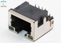 China 8 Pin RJ45 Female Jack Offset / Seeking PCB Tab Up Thru - Hole Type for sale