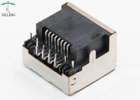 China 8 Pin RJ45 Female Jack Offset / Seeking PCB Tab Up Thru - Hole Type for sale