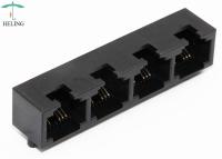 China 1 X 4 RJ45 Multiple Port Connectors 8P4C THT Customized Logo Printing for sale