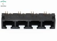 China 1 X 4 RJ45 Multiple Port Connectors 8P4C THT Customized Logo Printing for sale