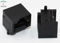 China Side Entry 10 Pin RJ45 Female Connector Unshielded Black Housing Thru - Hole Type for sale