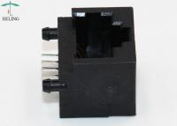China Side Entry 10 Pin RJ45 Female Connector Unshielded Black Housing Thru - Hole Type for sale