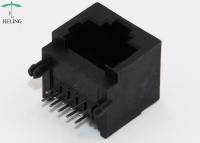 China Side Entry 10 Pin RJ45 Female Connector Unshielded Black Housing Thru - Hole Type for sale