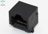 China Side Entry 10 Pin RJ45 Female Connector Unshielded Black Housing Thru - Hole Type for sale
