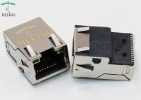 China Side Entry Offset Overhangs PCB Magnetic RJ45 Jack With EMI Finger for sale