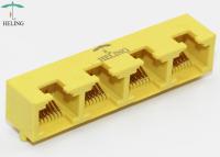 China 1 X 4 Ports Ee Rj45 Multiple Port Connectors / Right Angle Plug And Play RJ45 Bticino Lan Port for sale