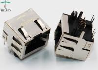 China 8P8C Shielded Modular Connectors DIP R / A Side Entry With GRE / YEL LED Indicator Pipe for sale