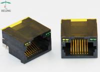 China Thru Hole Type Right Angle RJ45 Modular Connector Unshielded With Customized LED Indicator Pipe for sale