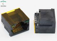 China Thru Hole Type Right Angle RJ45 Modular Connector Unshielded With Customized LED Indicator Pipe for sale