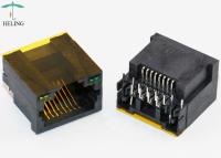 China Thru Hole Type Right Angle RJ45 Modular Connector Unshielded With Customized LED Indicator Pipe for sale