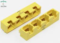 China 1x4 Port RJ45 Female Connector Right Angle MJ5388-Y014-HRN1 / RJ 45 Network Jack for sale