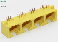 China 1x4 Port RJ45 Female Connector Right Angle MJ5388-Y014-HRN1 / RJ 45 Network Jack for sale