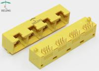 China 1x4 Port RJ45 Female Connector Right Angle MJ5388-Y014-HRN1 / RJ 45 Network Jack for sale