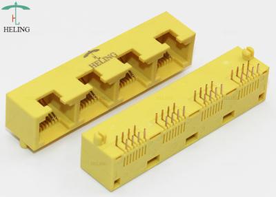 China 1x4 Port RJ45 Female Connector Right Angle MJ5388-Y014-HRN1 / RJ 45 Network Jack for sale