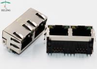 China 1x2 Port Shielded RJ45 Jack 8p8c Connector Right Angle MJ5688-B012-RSL2 for sale