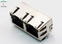 China 1x2 Port Shielded RJ45 Jack 8p8c Connector Right Angle MJ5688-B012-RSL2 for sale