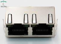 China 1x2 Port Shielded RJ45 Jack 8p8c Connector Right Angle MJ5688-B012-RSL2 for sale