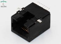 China 8P8C Unshielded SMT RJ45 Connector Right Angle MJ88-B211-RNS1 Black Color for sale