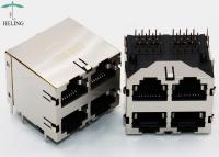 China OEM 2x2 Ports RJ45 Jack Modular Connector Thru - Hole MJ5988-B022-RS for sale