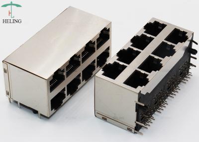 China 90 Degree Multiple Port RJ45 Female Jack MJ5988-B024-HRH1 1.5A 125VAC for sale