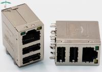 China Side Entry RJ45 Modular Jack USB Stacked Connector MU88-B031-CRL101 for sale