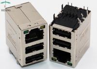 China Side Entry RJ45 Modular Jack USB Stacked Connector MU88-B031-CRL101 for sale