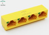 China 1x4 Ports Side Entry RJ45 Lan Jack 8P8C Modular Connector MJ5688P-Y014-HRNLG-L for sale