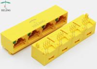 China 1x4 Ports Side Entry RJ45 Lan Jack 8P8C Modular Connector MJ5688P-Y014-HRNLG-L for sale