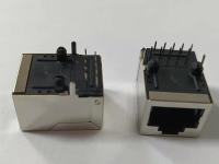 China PoE Tab UP Latch Integrated Magnetic RJ45 Connector RoHS Complaint for sale