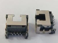 China Right Angle RJ45 Female Connector , Shielded Low Profile RJ45 for sale