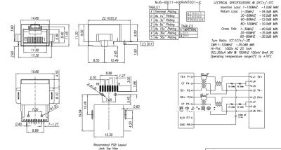 China 1 Port Right Angle SMT RJ45 Connector With 100 Base - T Integrated Transformer for sale
