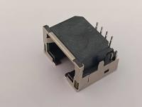 China 8P8C Right Angle Single Port RJ45 Connector PCB Mount Ultra Low Profile With LED Aligned for sale