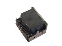 China 8P8C Right Angle Single Port RJ45 Connector PCB Mount Ultra Low Profile With LED Aligned for sale