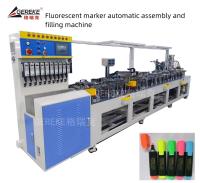 China Fluorescent Color Pen Assembly Machine PLC Controlled with Intelligent Point Glue for sale