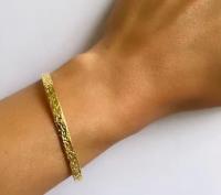 China 18K Yellow Solid Gold Hammered Open Cuff Bracelet with Custom Logo - 75% Pure Gold Vintage Bangle for Women for sale