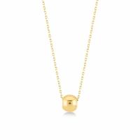 China Custom 18K Light Yellow Gold Little Golden Ball Pendant Necklace with 8-12mm Sphere and 16-24