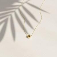 China Custom 18K Light Yellow Gold Little Golden Ball Pendant Necklace with 8-12mm Sphere and 16-24