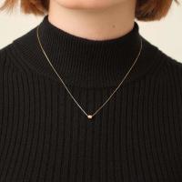China Custom 18K Light Yellow Gold Little Golden Ball Pendant Necklace with 8-12mm Sphere and 16-24