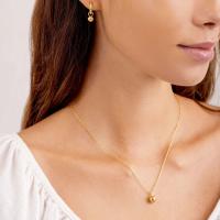 China Custom 18K Light Yellow Gold Little Golden Ball Pendant Necklace with 8-12mm Sphere and 16-24