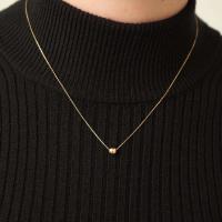 China Custom 18K Light Yellow Gold Little Golden Ball Pendant Necklace with 8-12mm Sphere and 16-24