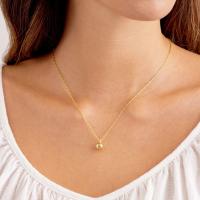 China Custom 18K Light Yellow Gold Little Golden Ball Pendant Necklace with 8-12mm Sphere and 16-24