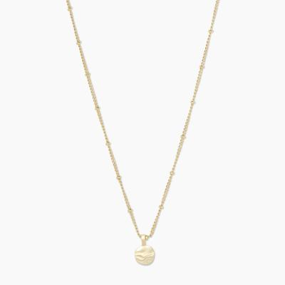 China Customized C-Wave 18K Light Yellow Gold Bar Necklace with Natural Moonstone - QICAI Model for sale