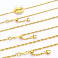 China 18K Yellow Gold Chopin Chain Necklace AU750 Solid 16''-28'' Lengths with Third Party Certification for sale