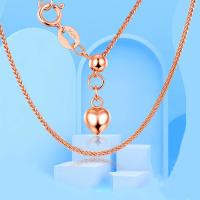 China 18K Yellow Gold Chopin Chain Necklace AU750 Solid 16''-28'' Lengths with Third Party Certification for sale