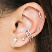 China 14K Gold Plumeria Full Hoop Earrings 7/8