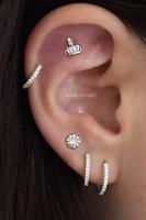 China 14K Gold Plumeria Full Hoop Earrings 7/8