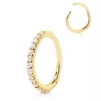 China 14K Gold Plumeria Full Hoop Earrings 7/8